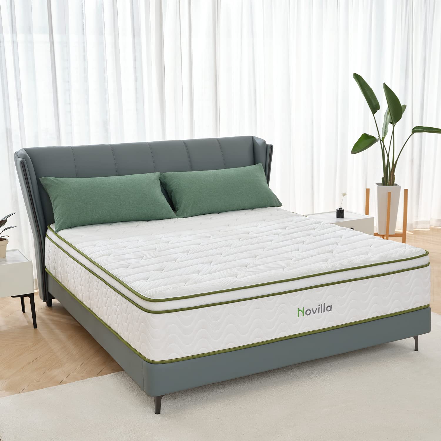 Novilla Twin Size Mattress 12 Inch Hybrid Mattress with Gel Memory Foam & Pocketed Coil for Pressure Relief & Motion Isolation Medium Soft Twin Bed Mattress in a Box Amenity