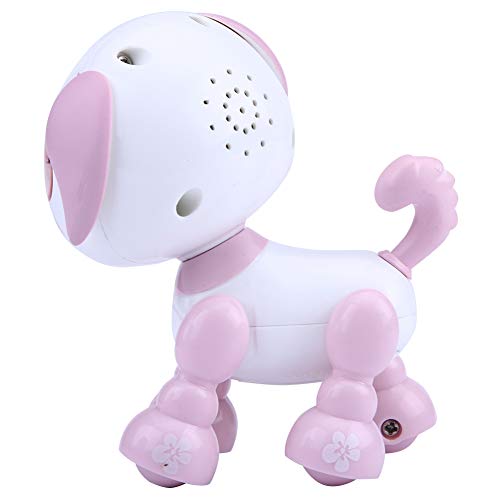 Robot Dog, Smart Dog, Walking Sound Puppy Interactive LED Record Educational Gift Robot Dog Pet Toy Smart Dog Robot Portable for Kids Boys(Pink)