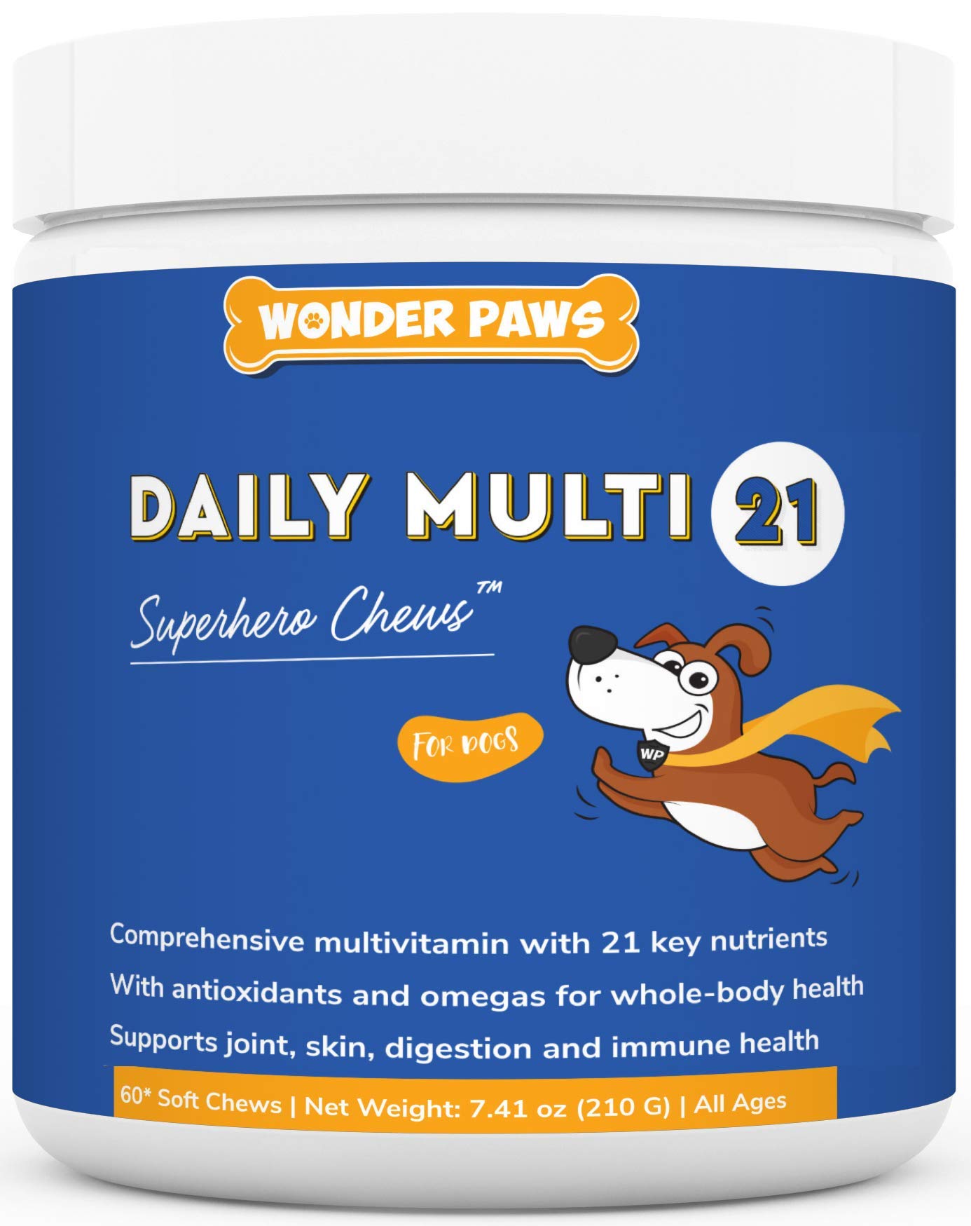 WONDER PAWS Omega Max Fish Oil Plus Daily Multivitamin Chews - for Dog Joint Health, Skin Moisture, Immune System Support & Daily Wellness - Omega Max 16 Ounces - Multivitamin 60 Chews