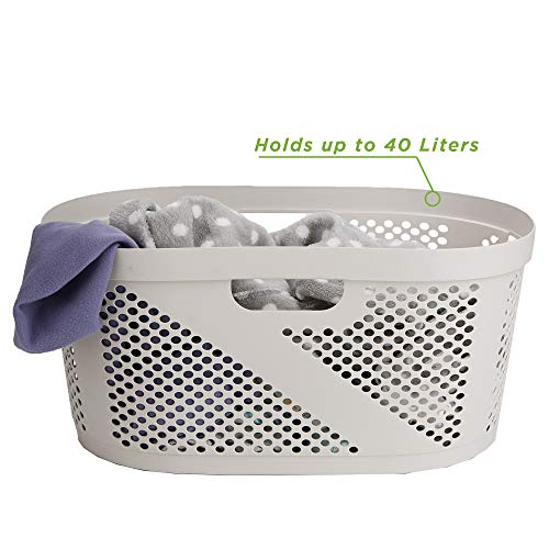 Mind Reader Basket Laundry Hamper, Bathroom, Bedroom, Closet, 60 Liter, Ivory & HHAMP40-IVO, Laundry, Storage, Bathroom, Bedroom, Home, Ivory 40 Liter Clothes Basket