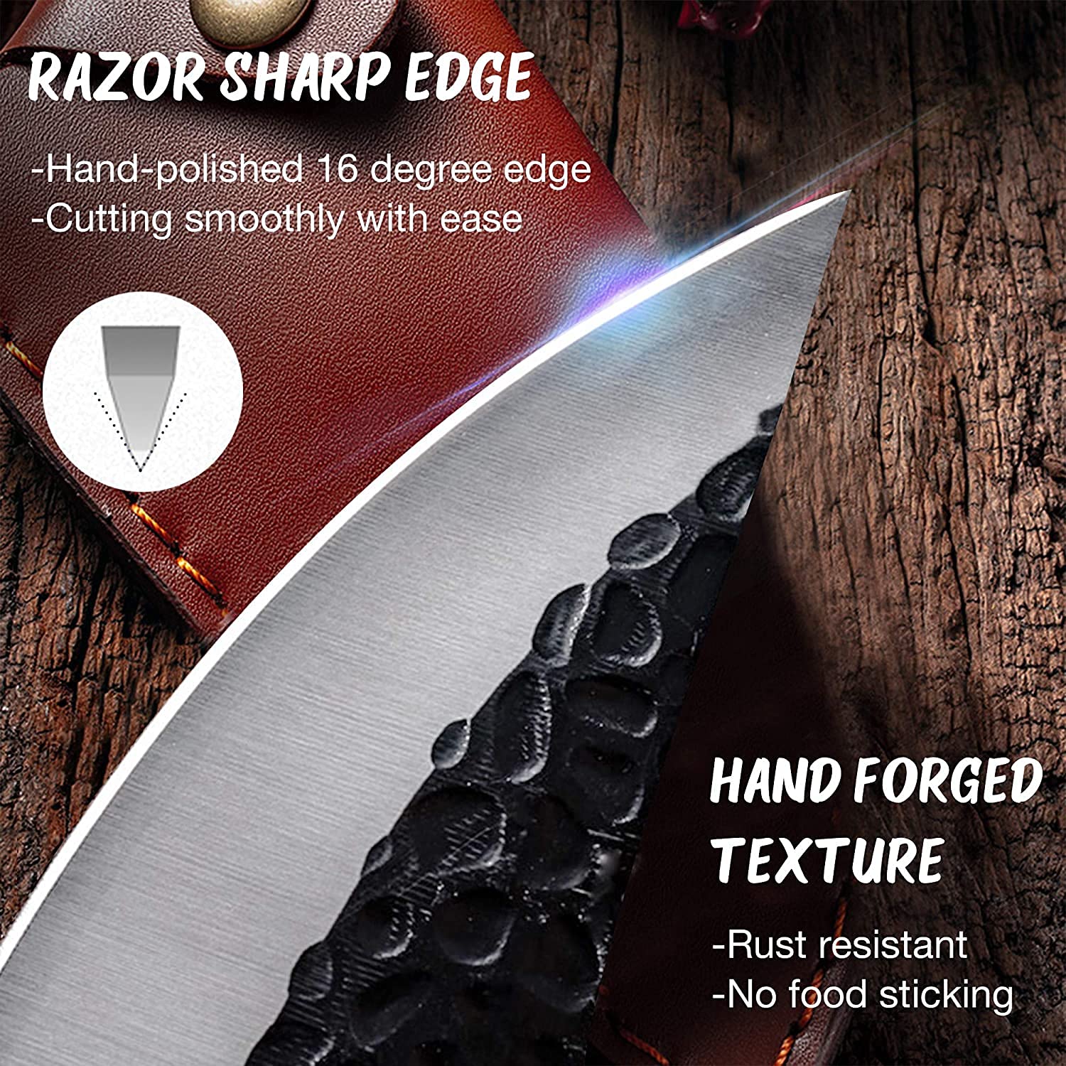 Huusk Collectible Knives Chef Knife & Meat Knife with Leather Sheath and Gift Box…