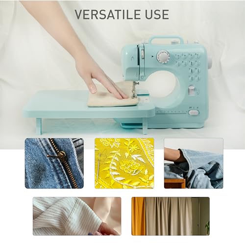 Portable Sewing Machine for Beginners with Sewing Table Mini Small Sewing Machine for Adult and Kids Ages 8-12 Easy Sewing with Foot Pedel 12 Built-in Stitches with Bobbins with 40 Pcs Sewing Kit