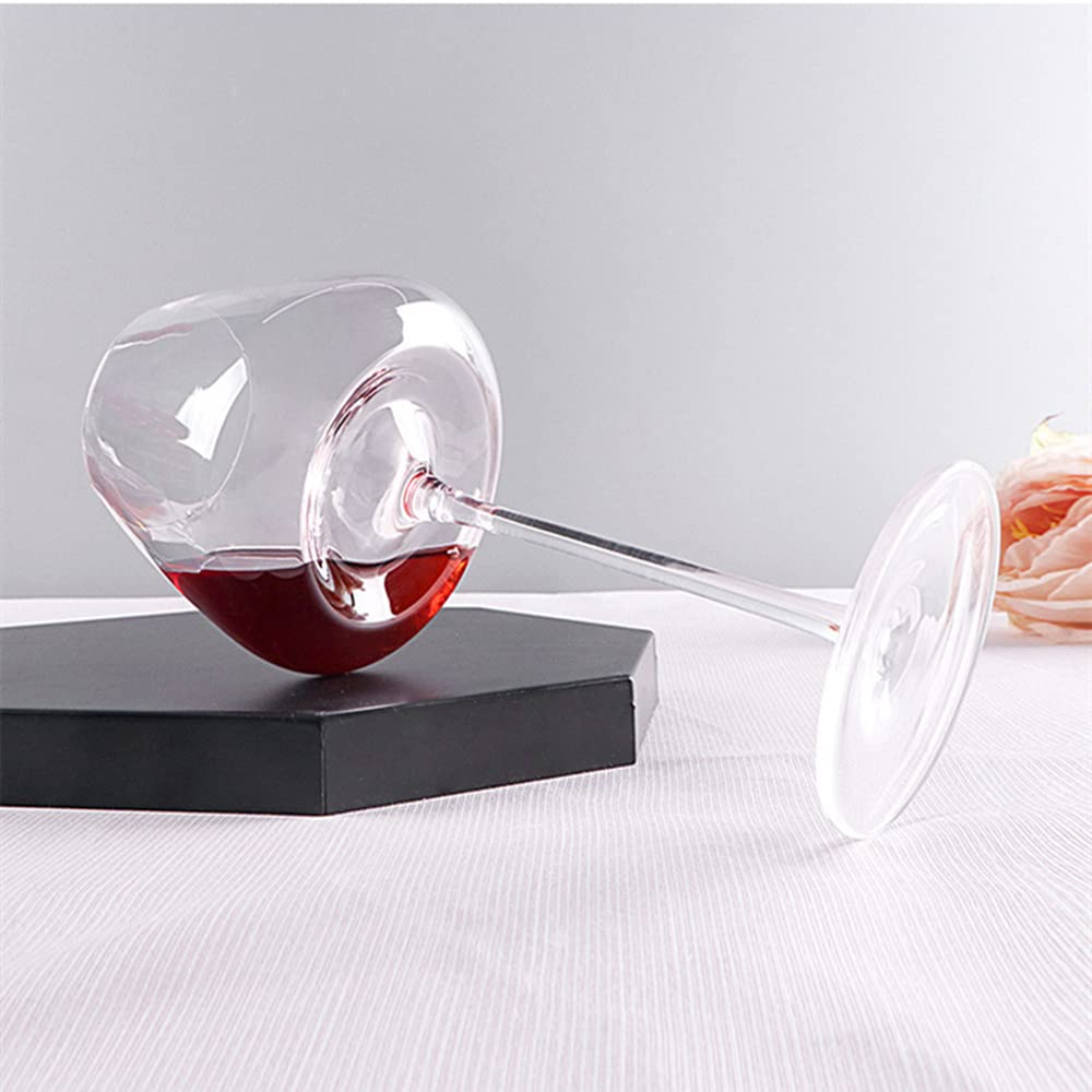 HALAWAKA Lead-Free Crystal Concave Bottom Red Wine Glasses Goblet(2PC - Black Bow Tie Crystal Wine Glass Champagne Glasses Bordeaux Cocktail Glass Cup
