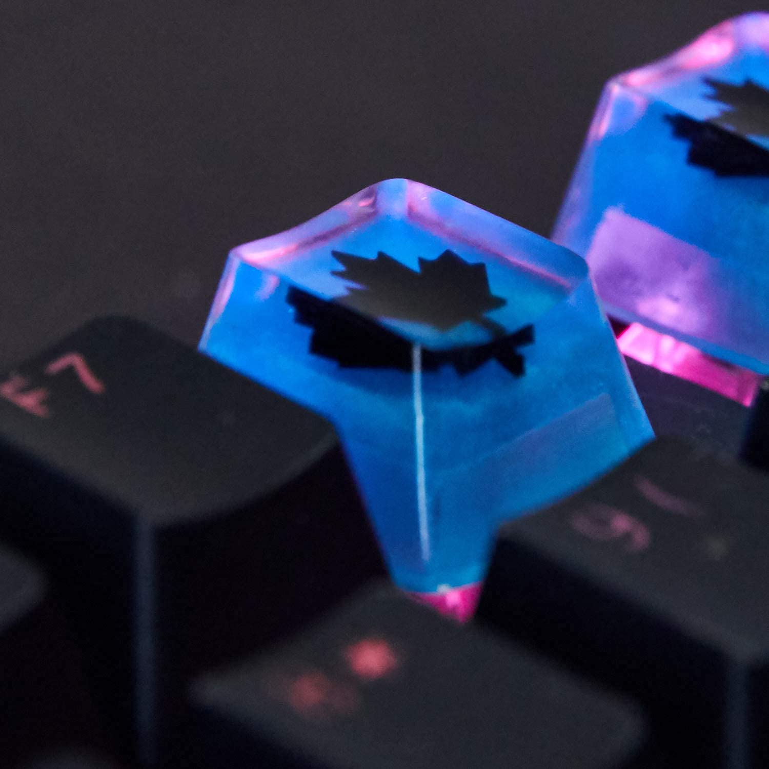 Gaming Keycaps Rainbow 6 Black Ice Resin Keycaps for Cherry MX Swtiches (OEM R4)