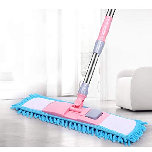 JHHDP Professional Microfiber Mop Stainless Steel Handle Flat Magic Mop Replaceable Mop Head