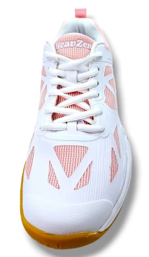 Heavzen Pro Pickleball Shoes Women (us_Footwear_Size_System, Adult, Women, Numeric, Medium, Numeric_8_Point_5) White and Pink