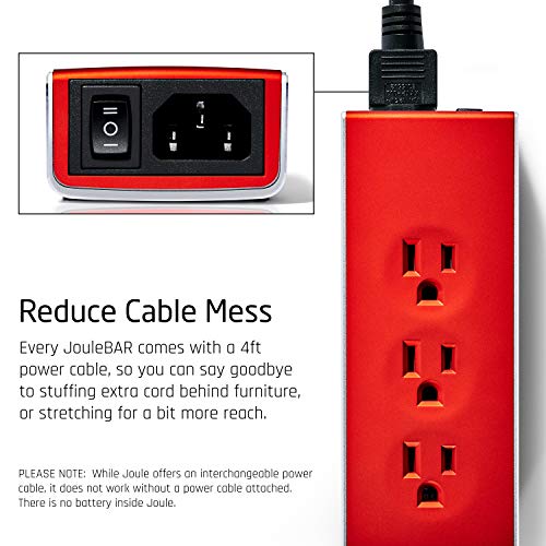 Joule Surge Protector Power Strip with 3 Outlets and 2 USB Ports β for Travel, Hotel, Home Office Use