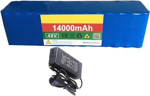 EsaSaM 48V 14Ah Electric Bicycle Lithium Battery Pack, 18650 with XT60 Connector+54.6V 2A Charger,for 200-750W Ebike Electric Bicycle Scooter,T