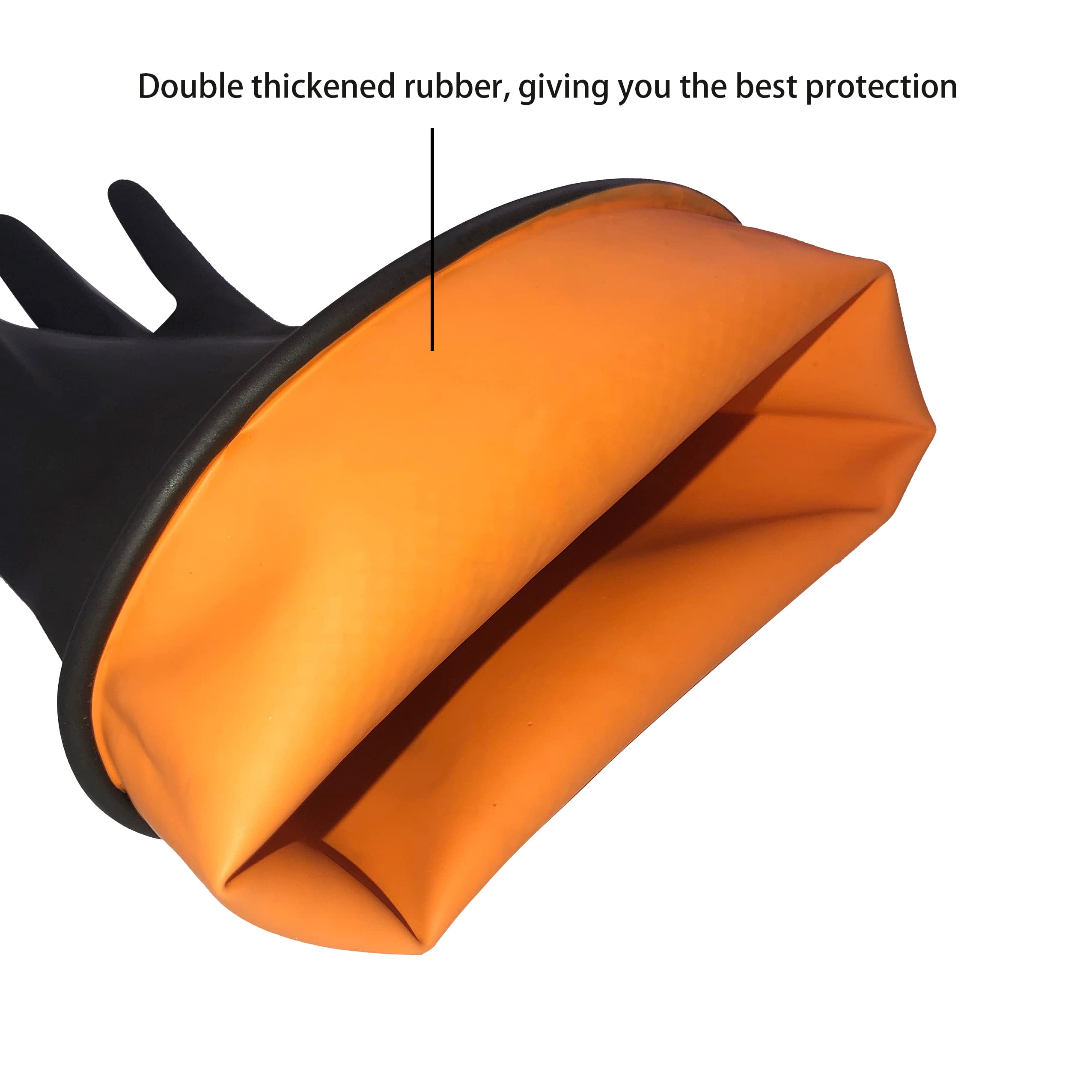 HHPROTECT Chemical Resistant Gloves,Waterproof Reusable Cleaning Rubber Glove 1Pair