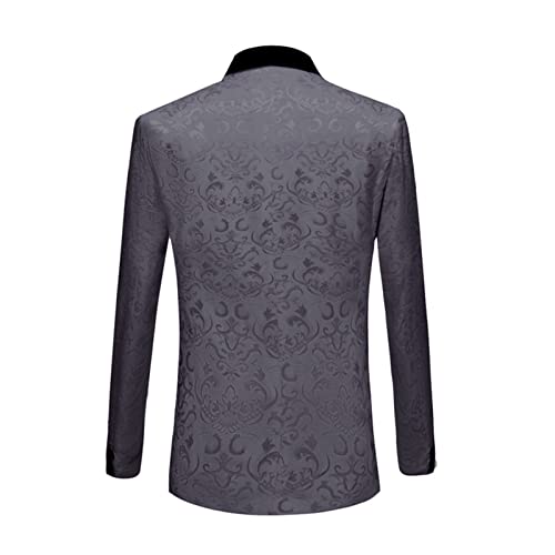 Men Shiny Sequins Suit Jacket One Button Notched Lapel Party Sport Coat Gold Sequin Stylish Slim Tux Dress Blazer (Black,3X-Large)