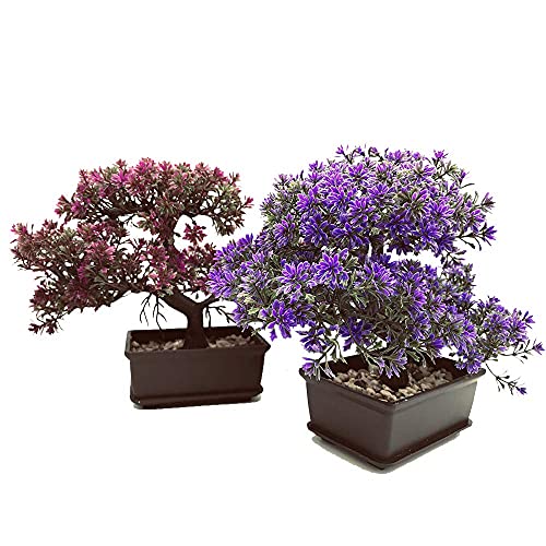 Fycooler Artificial Bonsai Tree-Fake Plant in Pot Artificial Plants,Faux Bonsai Japanese Pine Bonsai Artificial Plants for Home Decor Indoor,Office/Windowsill/Yard,Desktop Display, Zen Garden Décor