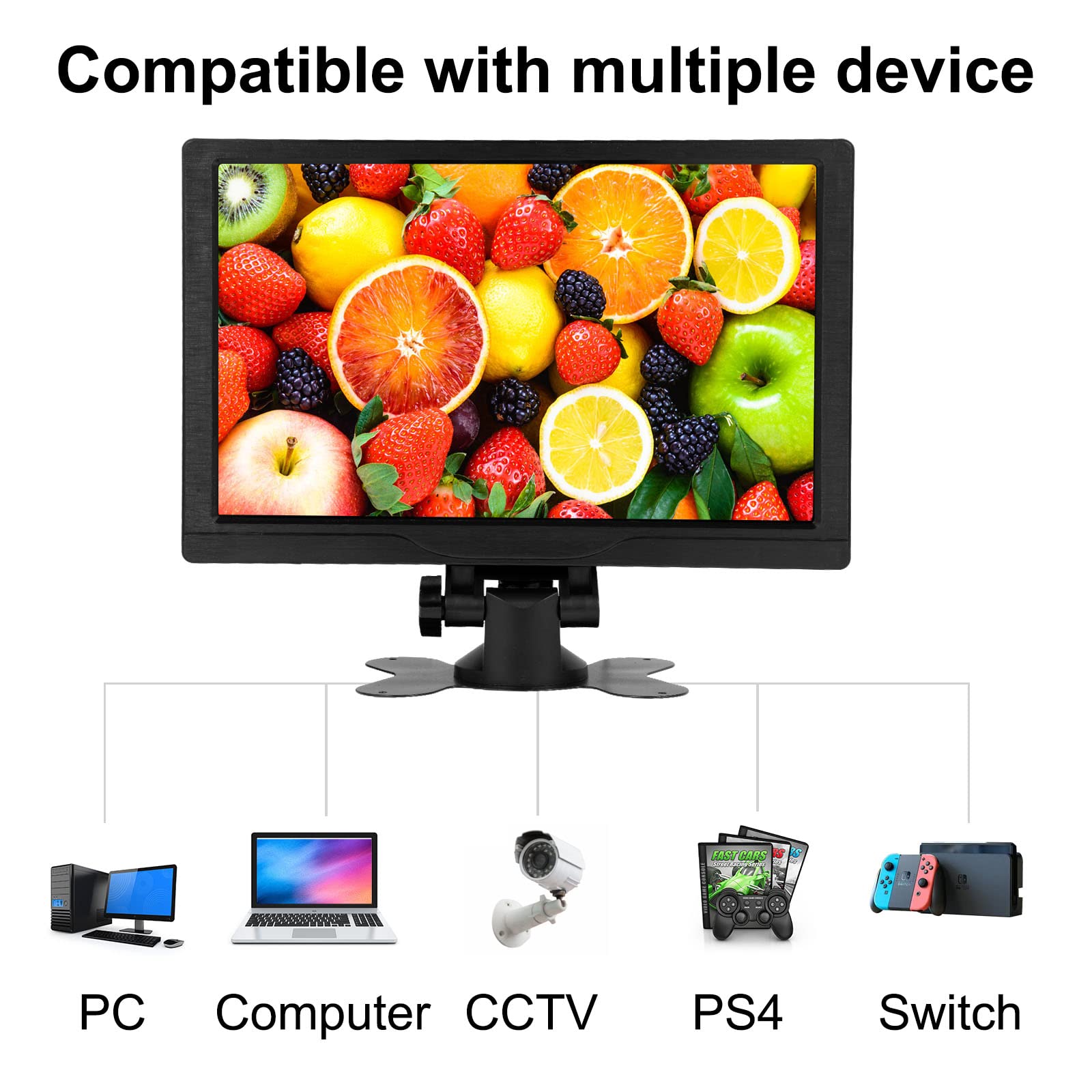 MAFILT 10.1" 1280x800 Full HD IPS Touch Screen Portable Monitor with HDMI VGA for Raspberry Pi WiiU Xbox 360 Windows,Built-in Speaker