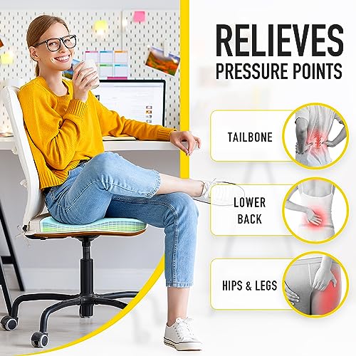 SUNROX Gel Memory Foam Chair Cushion with Ties, Ultra Durable Water Resistant FadeShield Outdoor/Indoor Reversible Chair Seat Cushion 17 x 16 inch Set of 4, Heather Charcoal