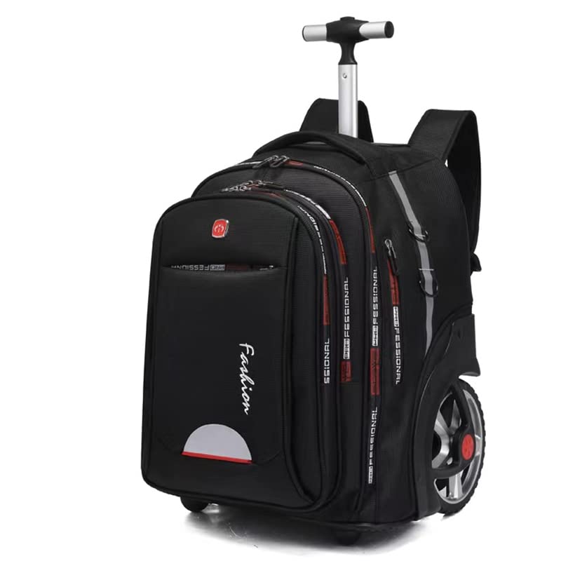 Rolling Backpack,Large Rolling Laptop Bag with Wheels for Women Adults,22inch Waterproof large Travel Laptop Backpacks,Carry On Luggage,Roller Wheeled Backpack Trolley Pack Office City (22inch, Black)