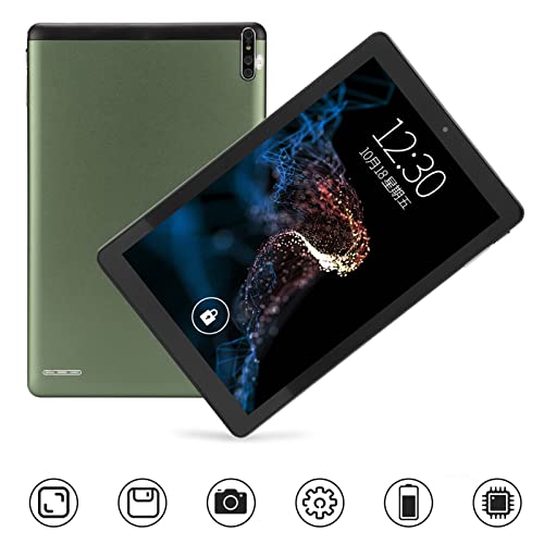 PUSOKEI 10.1 Inch Tablet for Android 11,MT6592 8 Cores 2.5GHZ CPU,6GB 128GB Storage,Front 5MP Rear 13MP Dual Camera,1960x1080 IPS HD Screen,Dual Band 2.4G/5G WiFi(Green)