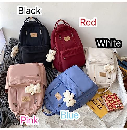 Romlvy Kawaii Backpack with Cute Accessories Casual Laptop Handbag Aesthetic Backpack Cute Daypack Travel Packing Organizer (Black)