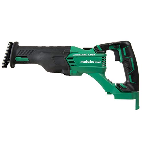 Metabo HPT Cordless Reciprocating Saw | Tool Only | No Battery | 3-Mode Selector W/Auto Mode | Tool-Less Blade Changing System | Large Rafter Hook | Lifetime Tool Warranty | Brushless | CR18DBLQ4