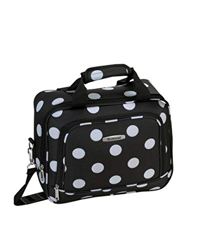 Rockland Polka Softside Upright Luggage Set, Expandable, Lightweight, Black Dot, 4-Piece (14/19/24/28)