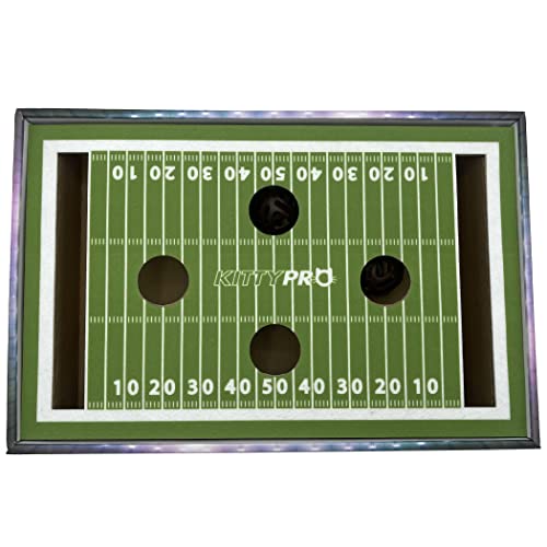Pets First NCAA Iowa Hawkeyes Cat Scratcher Box, Game Day Cat Toy, NCAA Football Field Designed Cat Scratcher and Lounge, Stimulating Cat Game,IA-5028