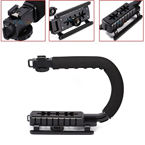 GOTOTOP Handheld Camera Stabilizer, Shoe Mounts U/C Shaped Bracket Holder Handle Handheld Video Action Stabilizer Grip for Canon Nikon Sony DSLR Camera Camcorder