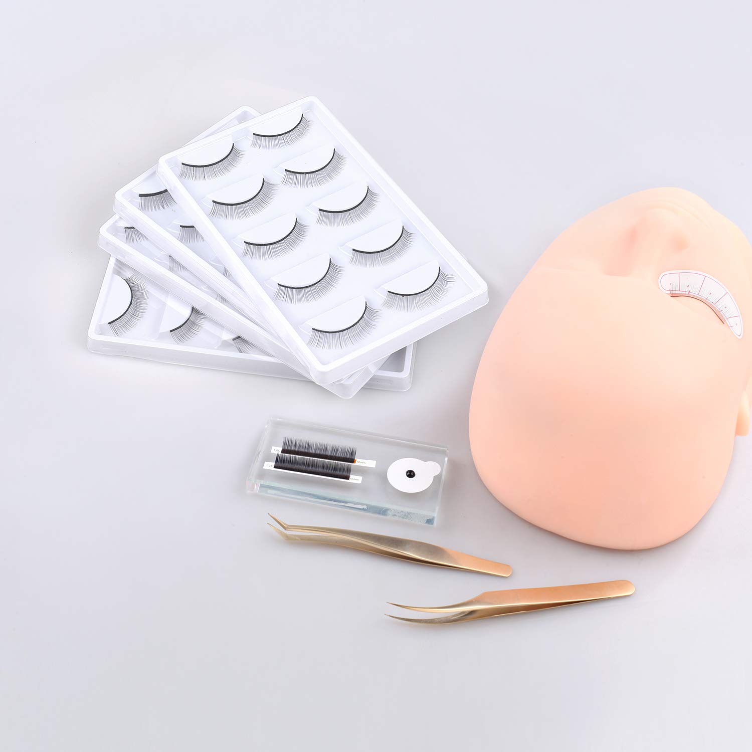 Fenshine 20 Paris Practice Eyelashes for Lash Extensions Supplies,Training Lashes Self-Adhesive Practice Lashes for Training Eyelash Extension Makeup Beginnersā¦