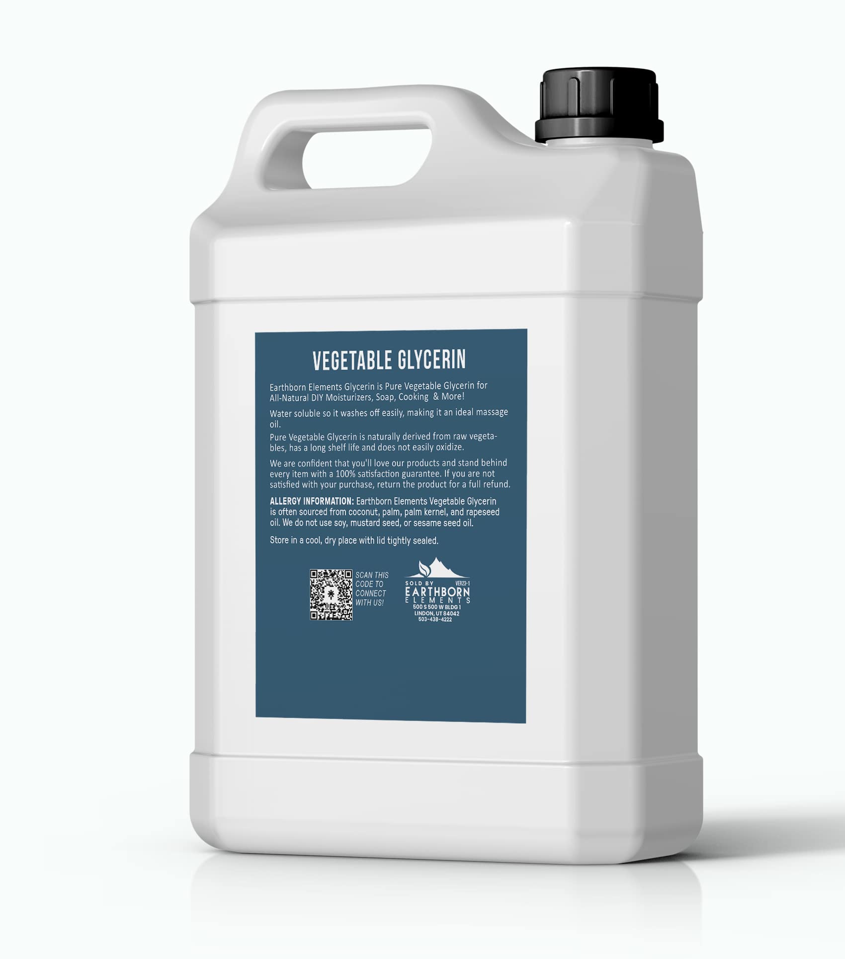 Earthborn Elements Vegetable Glycerin Half Gallon, Pure & Undiluted, No Additives