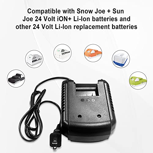 Moccdor Quick Charge Dock for Snow Joe 24V Battery and Sun Joe 24V Battery,for Use in iBAT24 and 24VBAT Series Batteries, with LED Flashing Indicator Lights,Black