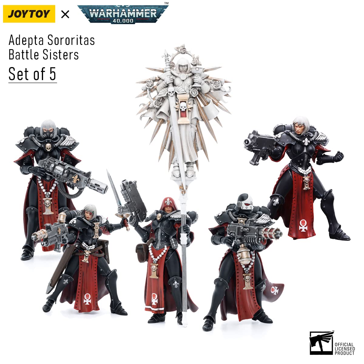 JOYTOY 1/18 Action Figures Warhammer 40k Mecha Joy toy Model Toys Adepta Sororitas Battle Sister Set of 5