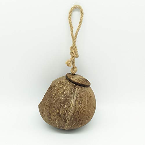 TIHOOD Coconut Bird Nest,Natural Coconut Shell Bird Nest House Hut Cage for Pet Parrot Budgies Parakeet