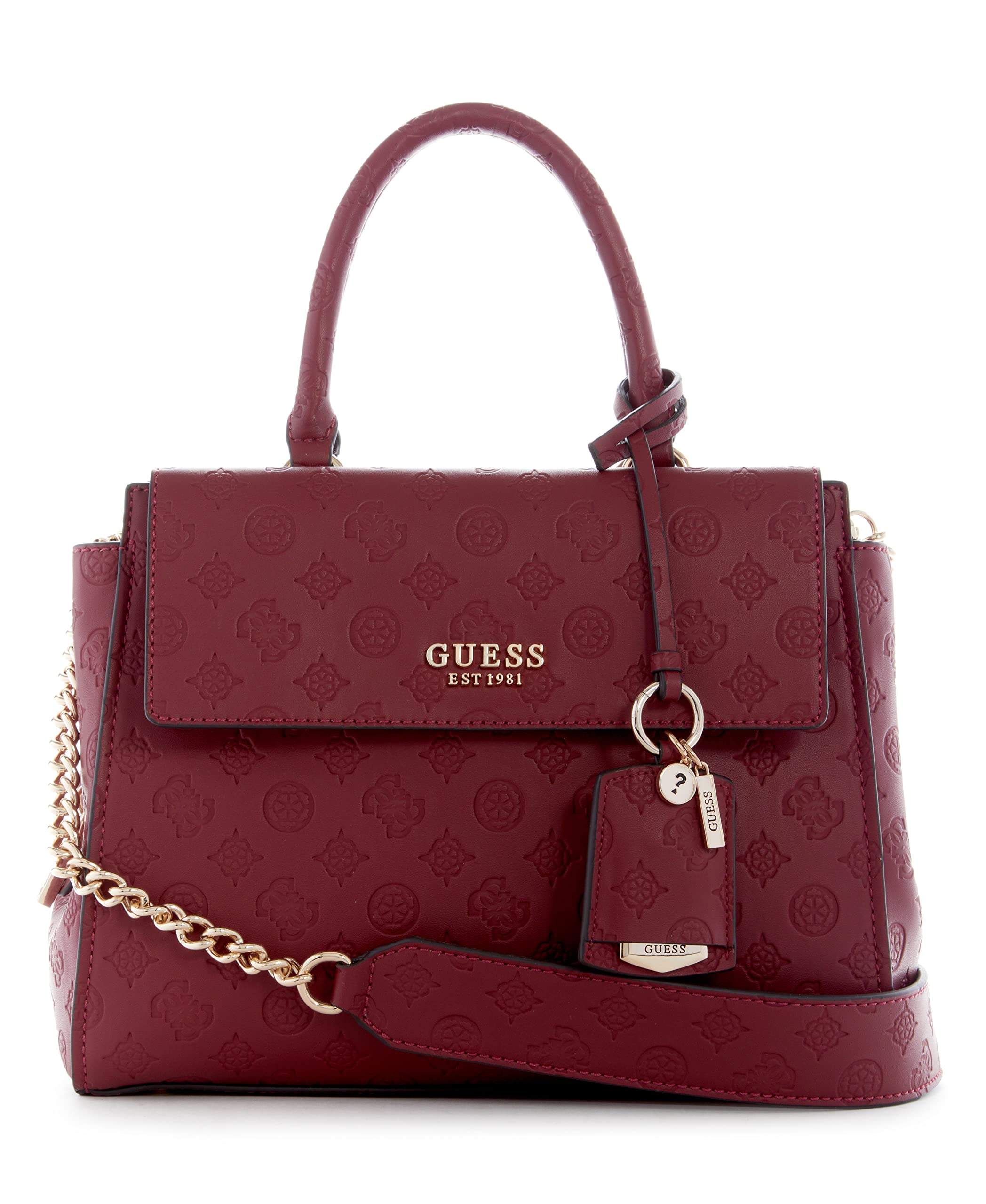 GUESS Womens Sirrah Girlfriend Satchel, Merlot Logo, One Size US
