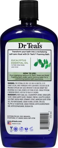 Dr Teal's Foaming Bath (Epsom Salt), Eucalyptus Spearmint, 34 Fluid Ounce (Packaging May Vary)