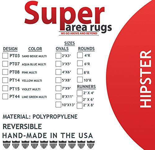 Super Area Rugs Braided Rug for Kids Room - Nursery Rug - Classroom Rug - Made in USA - Washable Rug for Playroom - Hipster, Pink Multi, 4' X 6' Oval