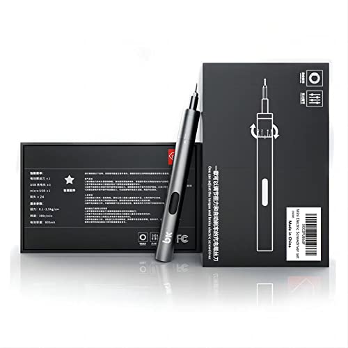 Mini Electric Screwdriver Small Portable Cordless Rechargeable with High Precision Torque Adjustable 24 Bits for Iphone Ipad Watch Camera Laptop Smartphone Macbook