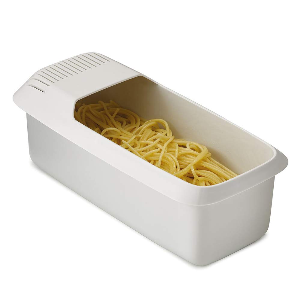 Microwave Pasta Cooker Microwave Pasta Container Cooker No Boil, No Mess, Easy Cleanup] (White)
