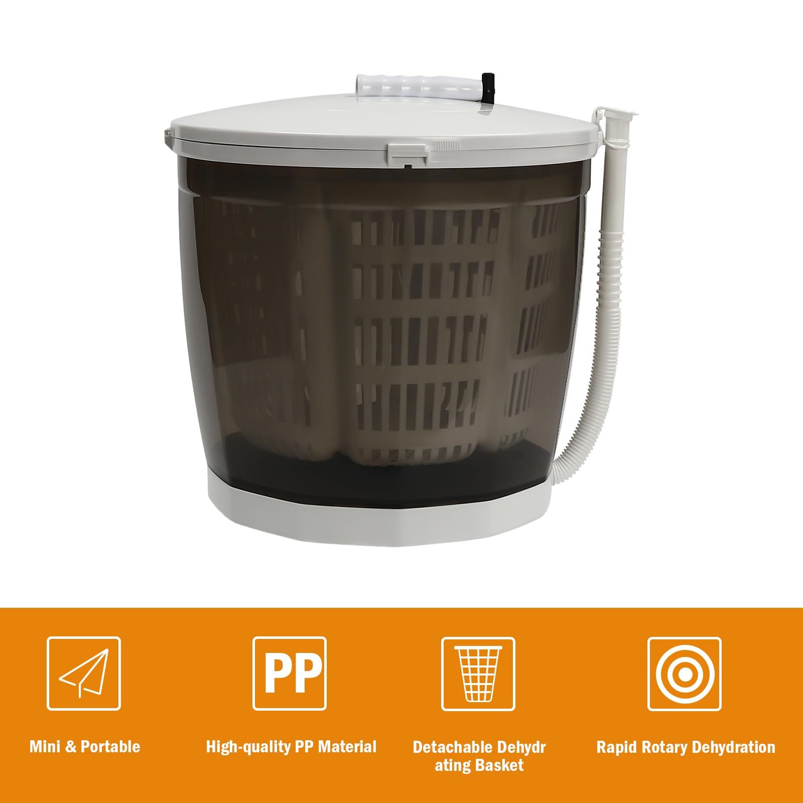 Portable Washing Machine and Dryer, 2 in 1 Manual Washing Machine, Load 4.41 Lbs Non-Electric Mini Traveling Washing Machine for Home Outdoor
