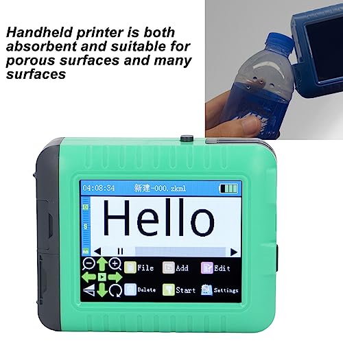 Fafeicy Small Portable Handheld Inkjet Printer, 3.5 Inch HD Color Touch Screen, Multi Language, Diverse Font Editing, for Label Production Date Barcode