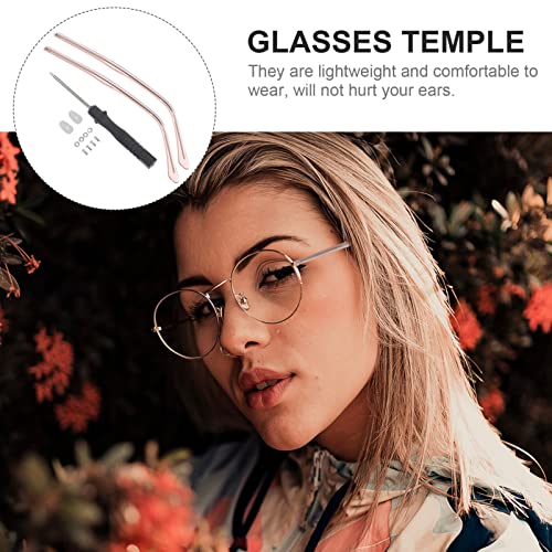 Hemobllo 1 Pair Eyeglass Replacement Arm, Fashion Metal Eyeglasses Arms Legs, Universal Glasses Arm Replacement Legs for Glasses, Sunglasses
