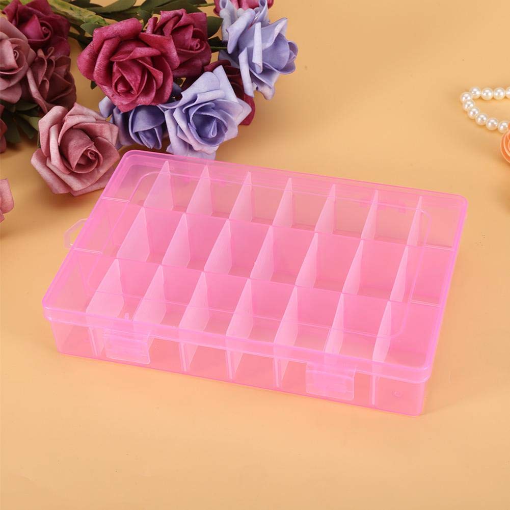 Tackle Box, Organizer Box, Jewelry Box Organizer Storage, 24 Grids Adjustable Box Plastic Detachable Beads Earrings Storage Case Jewelry Divider Container Jewelry Organizer Case()