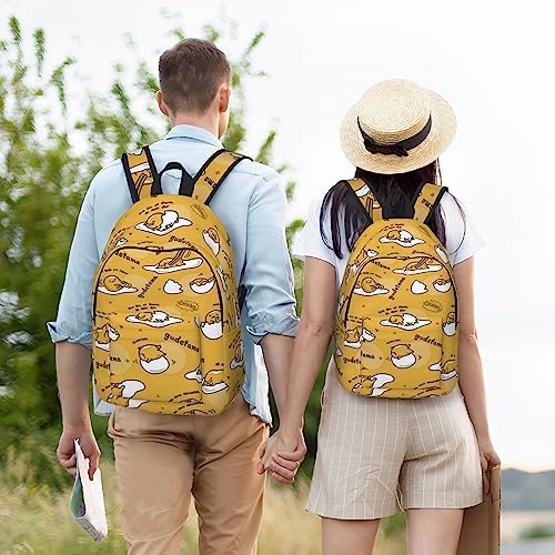 Ficonuu Cartoon Backpack Cute Lightweight Backpacks for Women Men Yellow Polyester Bag Unisex Laptop Canvas Backpack Large Capacity Leisure Backpack