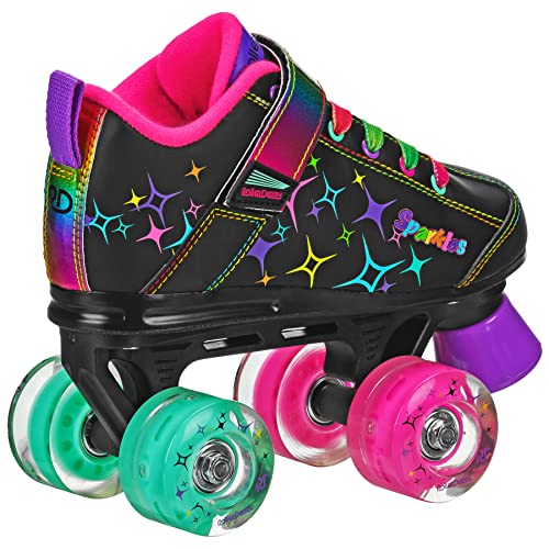 Roller Derby Sparkles Lighted Roller Skates Black/Rainbow Size 5
