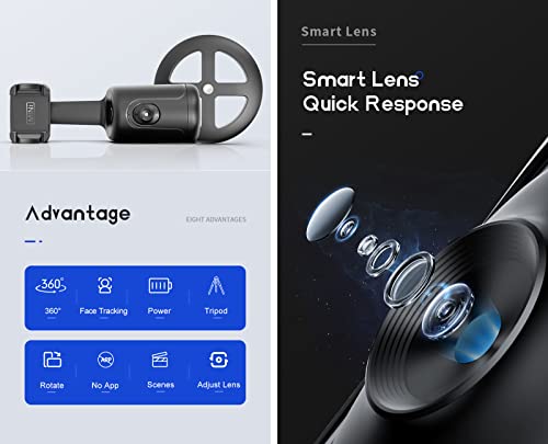 RIEIEK auto recognizes and Tracks Mobile Phone tripods, intelligently rotates 360-degree Shooting Phone Stand, and Does not Require APP to Start Gestures with one-Click Facial Tracking Gimbal