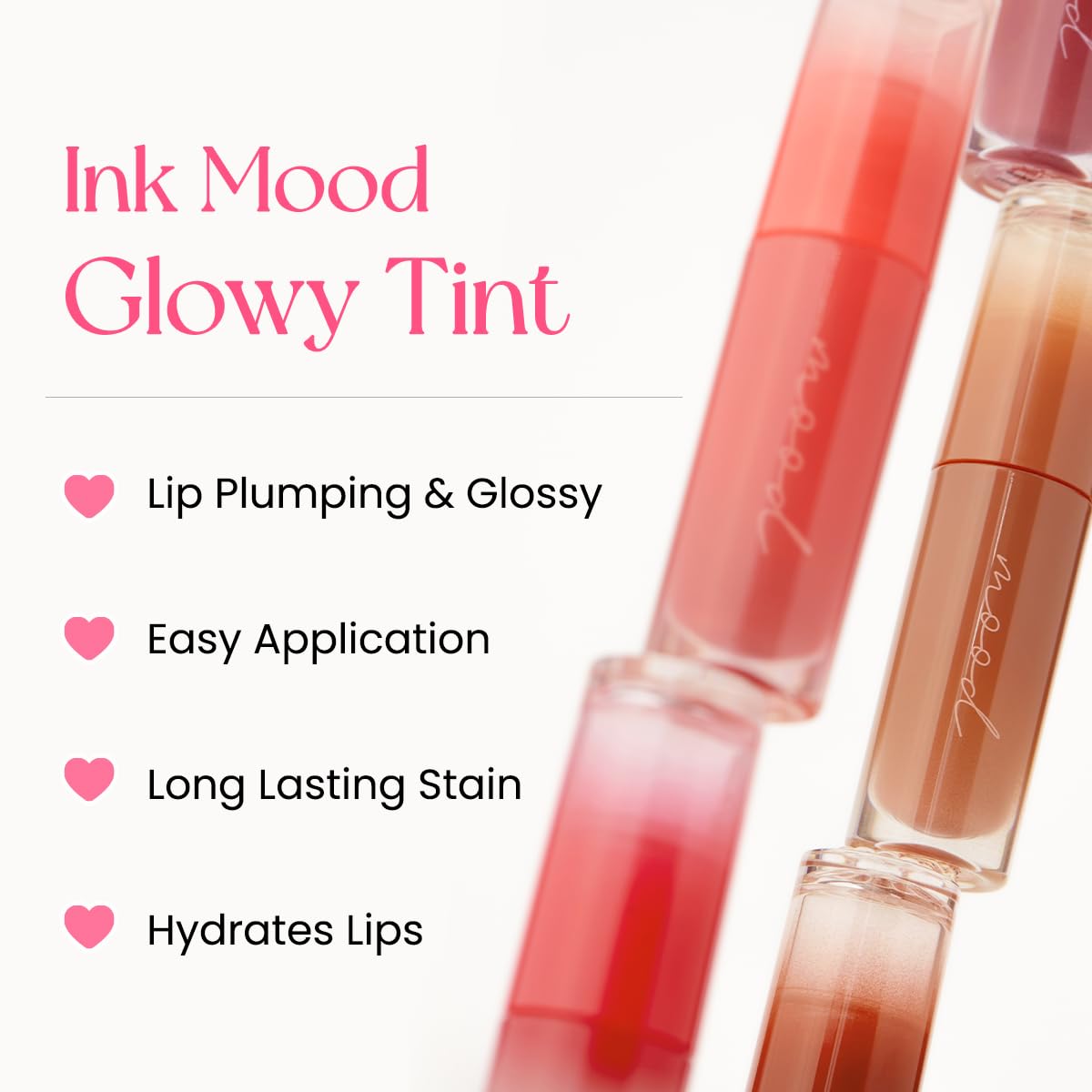 Peripera Ink Mood Glowy Tint, Lip-Plumping, Naturally Moisturizing, Lightweight, Glow-Boosting, Long-Lasting, Comfortable, Non-Sticky, Mask Friendly, No White Film (10 CAPTIVATING PINK)