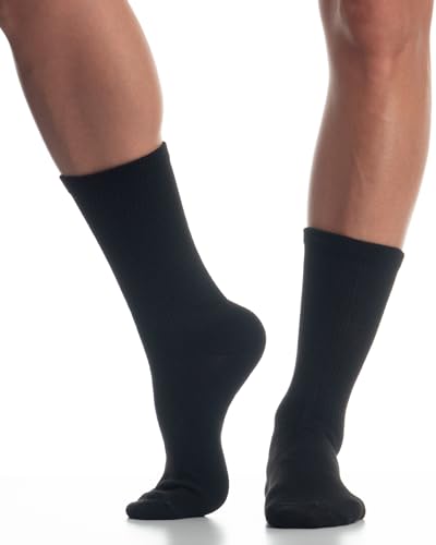Dr. Scholl's Women's Guaranteed Comfort Diabetic and Circulatory crew 4 Pack Socks,Black, 4-10