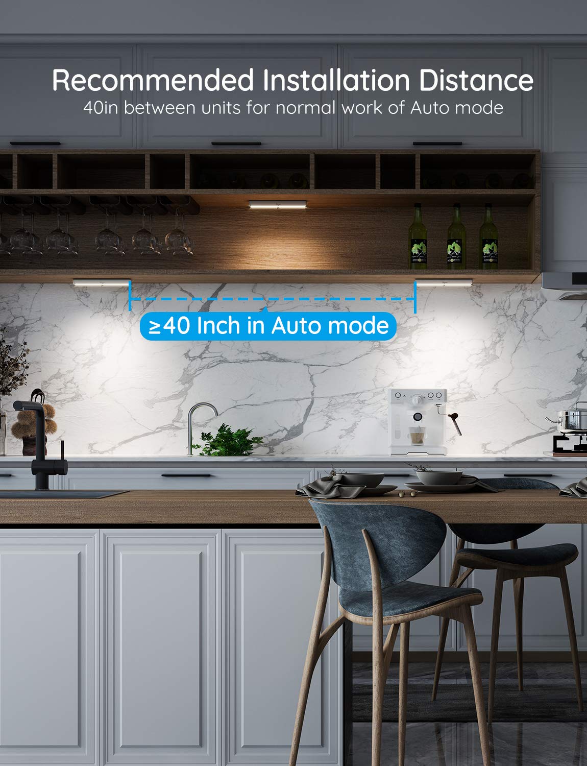 Govee Under Cabinet Lights, Closet Lights Motion Sensored, 10 LEDs 6000K Cool White Under Cabinet Lighting for Wardrobe, Under Counter Lighting, Kitchen, Bookshelf, Stairs, 3 Pack