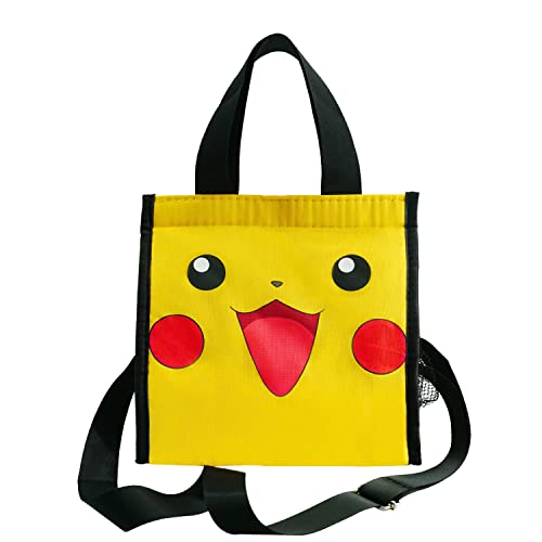 Pocket Insulated Lunch Box With Adjustable Shoulder Strap For Kids, Men/Women, Anime Reusable Lunch Bag With Bottle Holder For Office School Picnic Beach,Keep Food Cold/Warm (PM-PKC)
