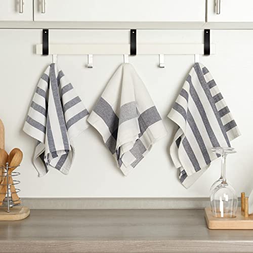 Yookeer 8 Pcs Artificial Leather Wall Hooks 1 x 4.7 Inches Wall Hanging Strap Wall Mounted Loop for Hanging Leather Strap Hangers for Bathroom Kitchen Bedroom Towel Holder Supplies (Black)