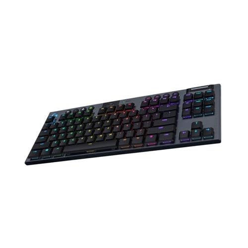 Logitech G915 TKL Tenkeyless LIGHTSPEED Wireless RGB Mechanical Gaming Keyboard (Carbon, Tactile) Bundle with HERO Wired Gaming Mouse, and 4-Port USB 3.0 Hub (3 Items)