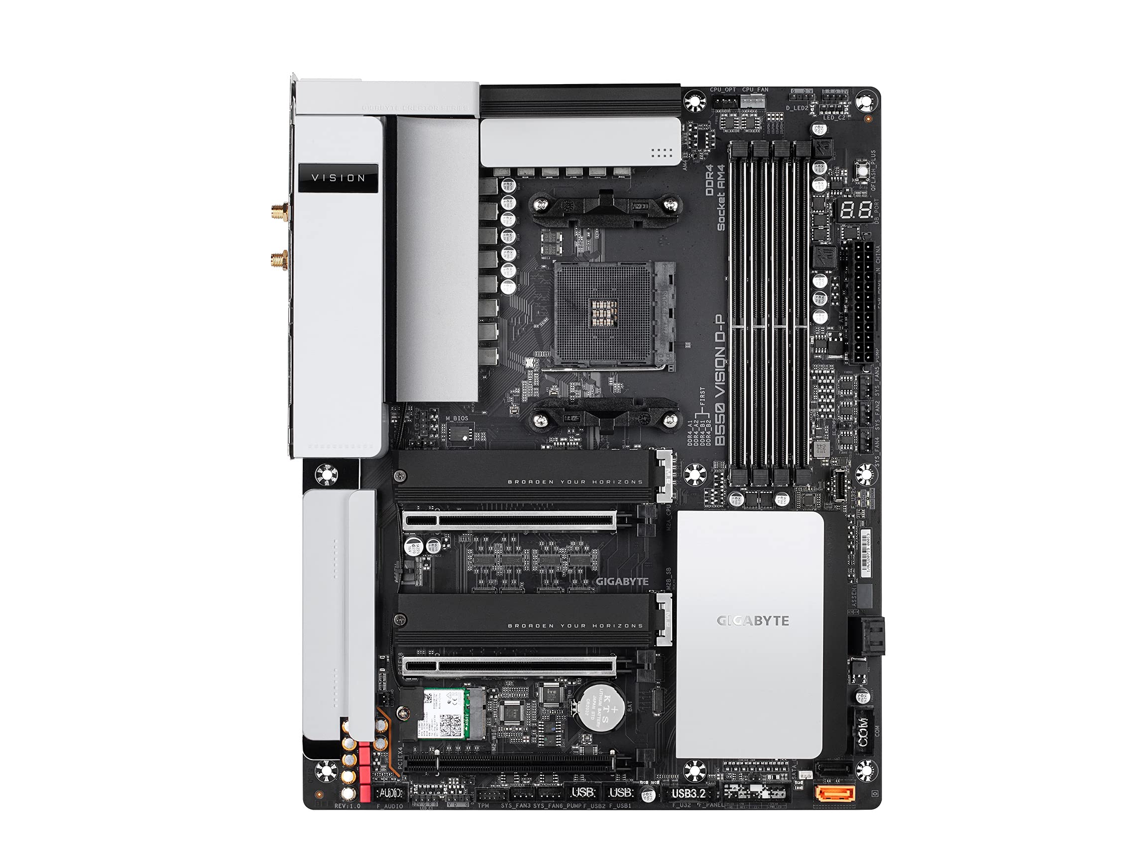GIGABYTE B550 Vision D-P (AM4/ AMD/ B550/ ATX/Dual M.2/ SATA 6Gb/s/USB 3.2 Type-C/Thunderbolt 3/ WiFi 6/ Dual 2.5GbE LAN/PCIe 4.0/ Motherboard)