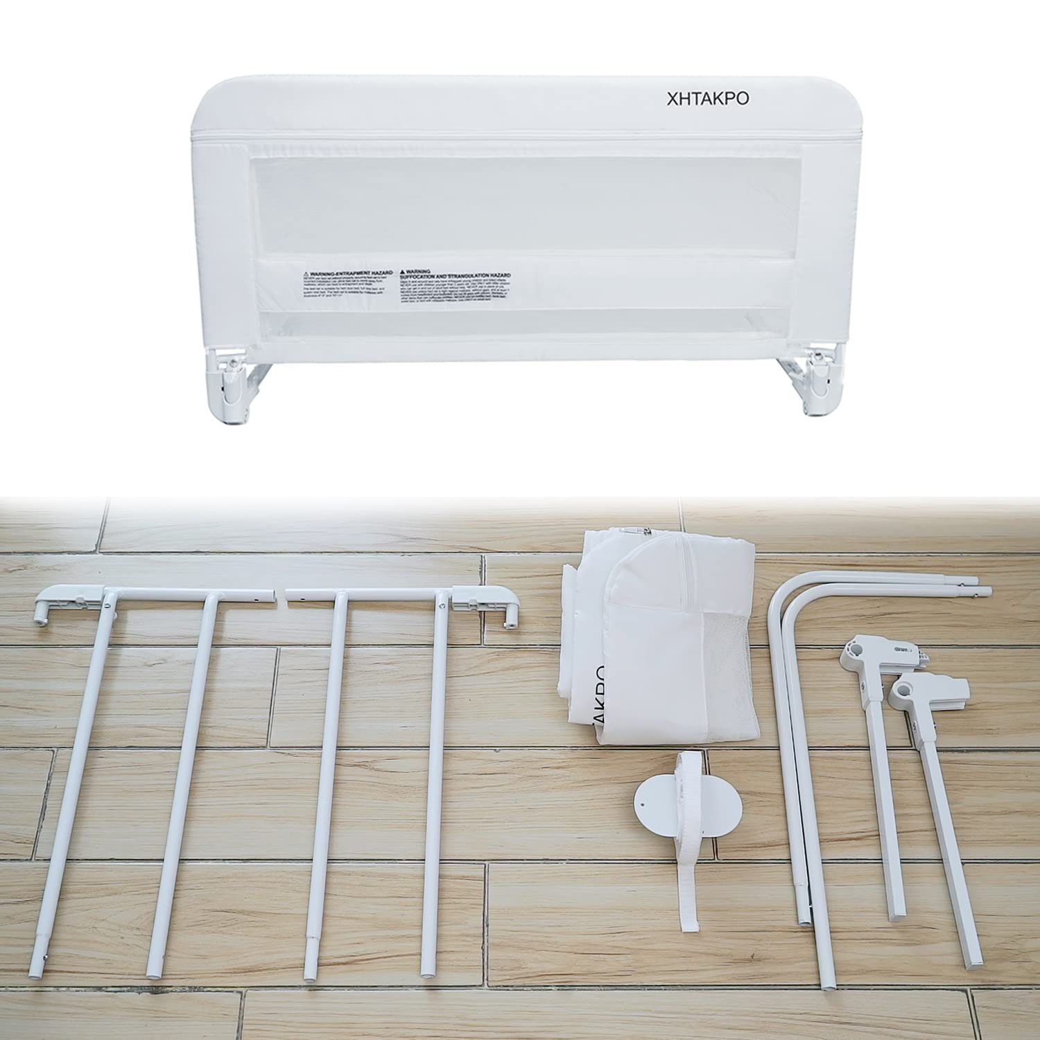 XHTAKPO Guard Rails for Bed,Reinforced Anchor Safety System for Baby Double Bed Rail White Without Cotton