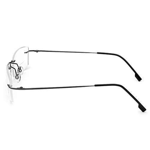 Rimless Frame Bifocal Reading Glasses Flexible Titanium Alloy +3.00 Lightweight Readers Bifocal Glasses